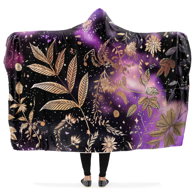 Galactic Bloom Hooded Blanket – Rogue + Wolf Polyester Botanical Witch Blanket