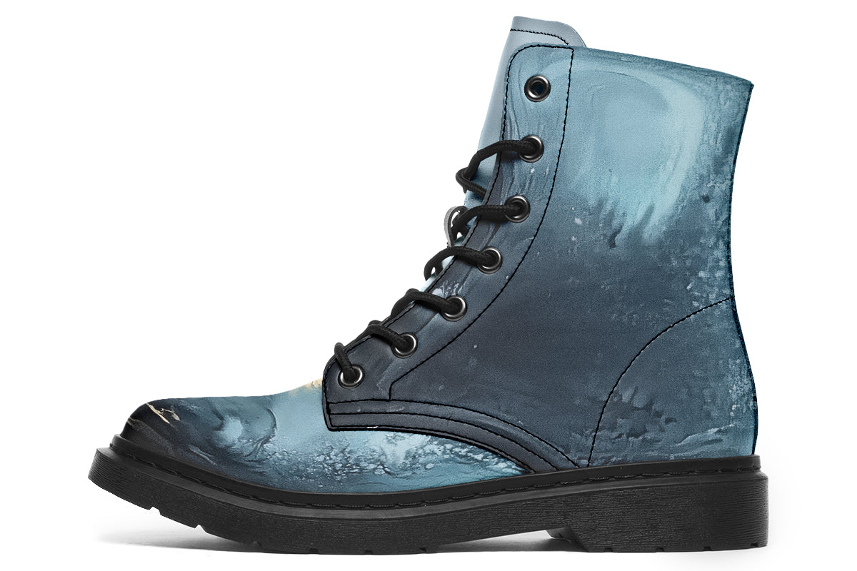 Abyss Flow Boots - Vegan Leather Doc-Style Boots with Durable Stitched ...