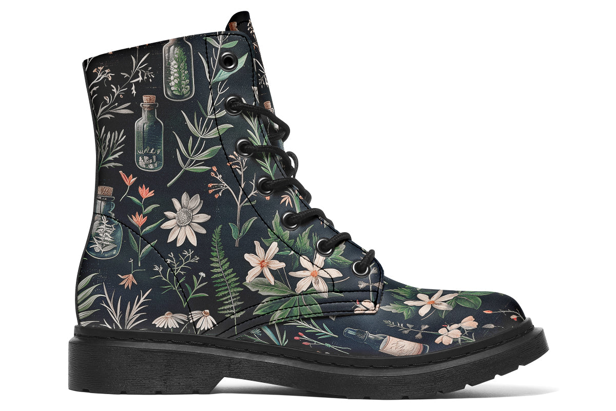 Apothecary Haven Boots - Vegan Leather Doc-Style Boots with Durable St ...