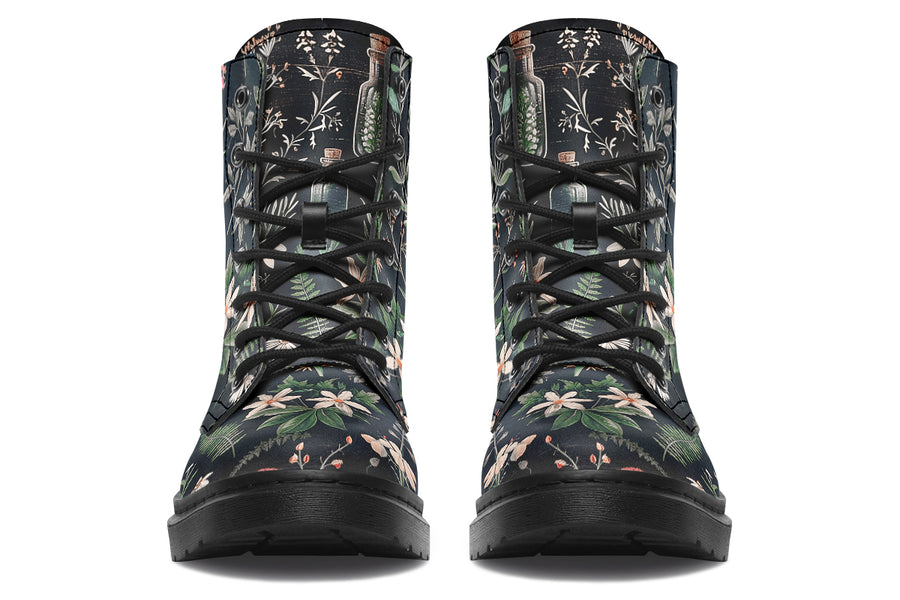 Apothecary Haven Boots - Vegan Leather Doc-Style Boots with Durable St ...