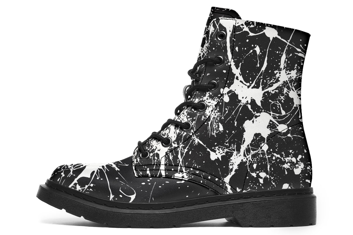 Black Inkstorm Boots – Rogue + Wolf Vegan Leather Witchy Boots