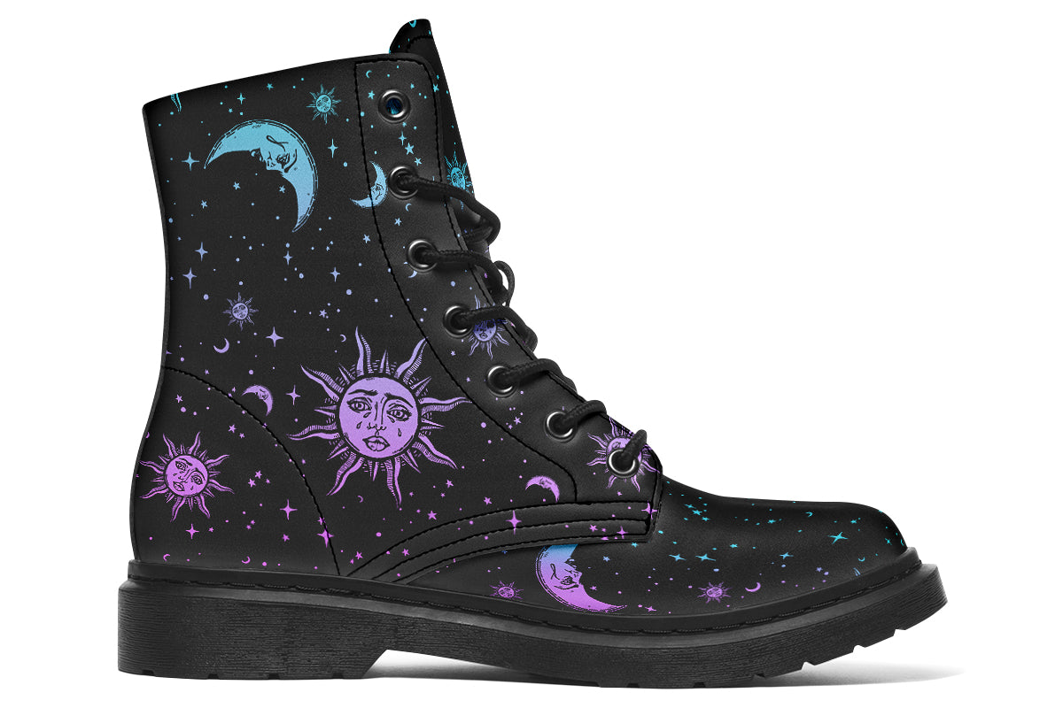 Celestial Pastel Boots – Rogue + Wolf Teal Vegan-Leather Witchy Boots