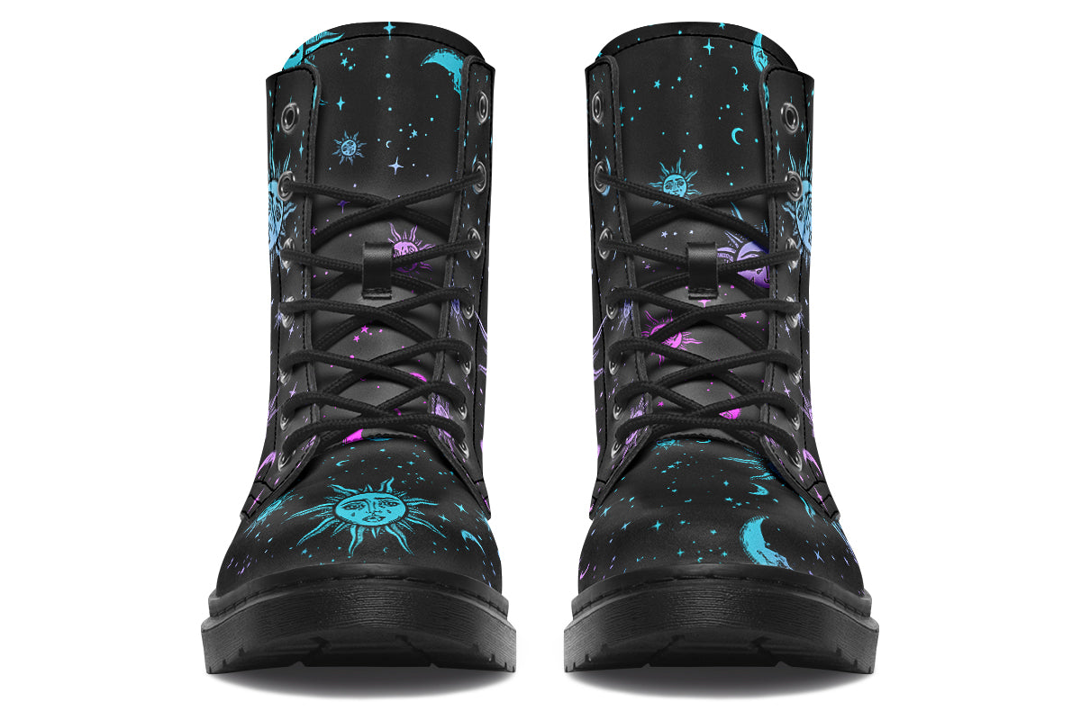 Celestial Pastel Boots – Rogue + Wolf Teal Vegan-Leather Witchy Boots