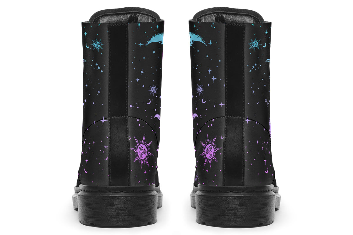Celestial Pastel Boots – Rogue + Wolf Teal Vegan-Leather Witchy Boots