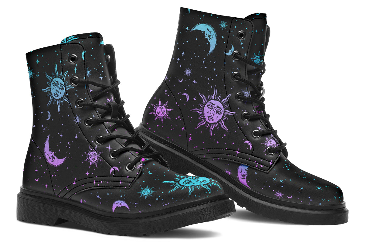 Celestial Pastel Boots – Rogue + Wolf Teal Vegan-Leather Witchy Boots
