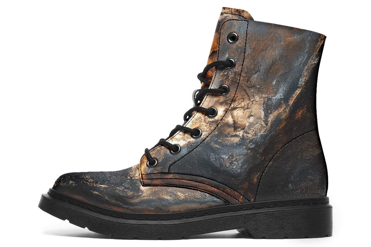 Charred Ore Boots – Rogue + Wolf Vegan Leather Gothic Alchemy Boots