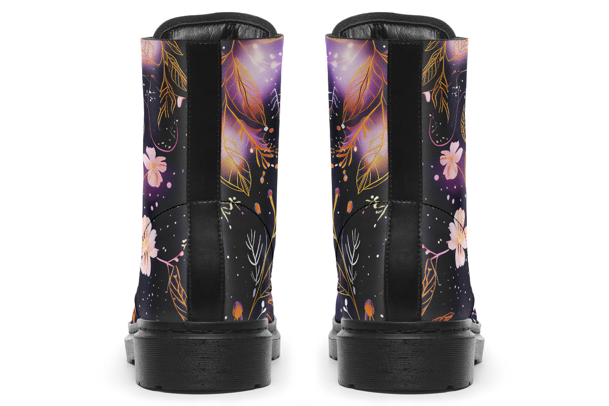 Cosmic Petals Boots – Rogue + Wolf Vegan PU Botanical Floral Witch Boots
