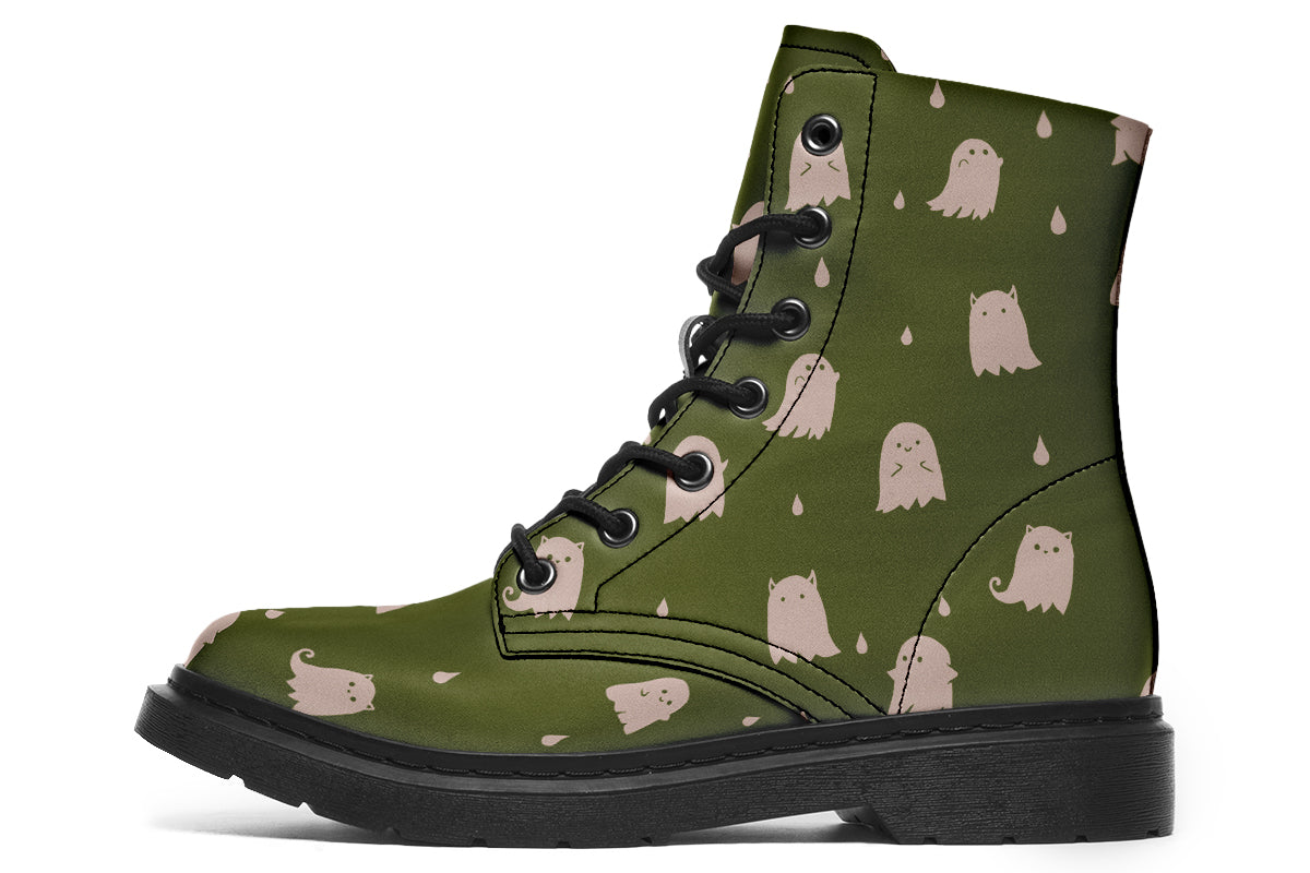 Fern Ghost Party Boots – Rogue + Wolf Vegan PU Gothic Witchy Boots