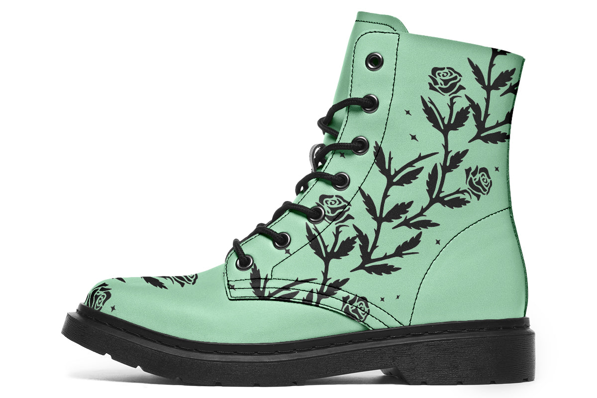 Mint Black Widow Boots – Rogue + Wolf Vegan-Leather Gothic Witchy Boots