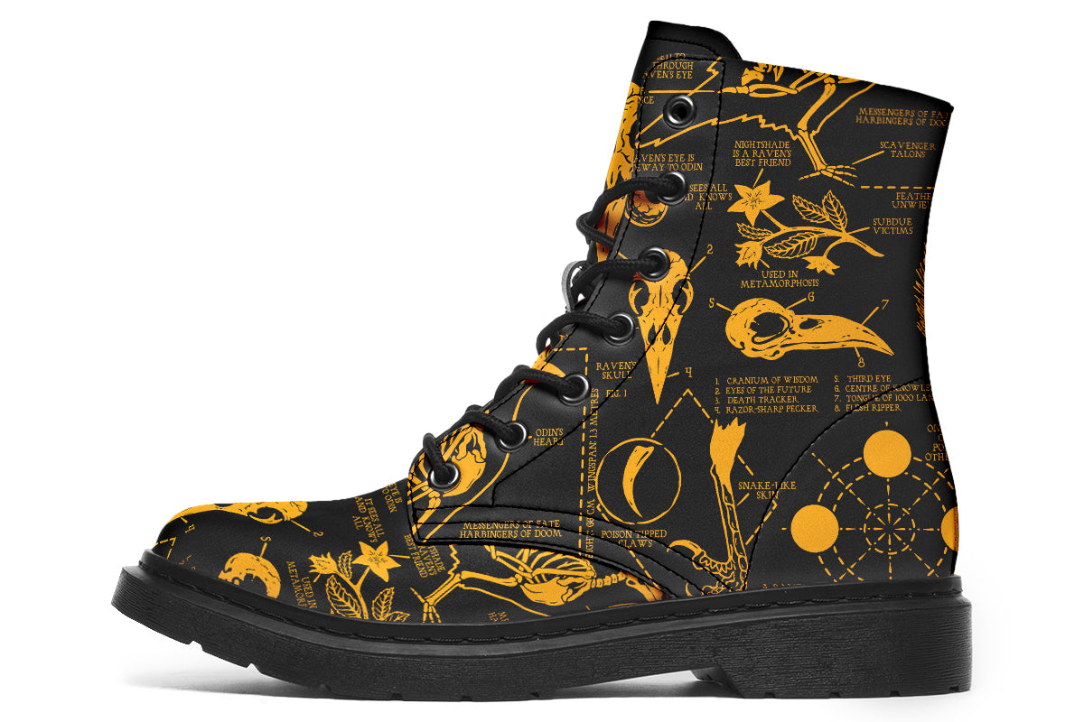 Nightgold Raven Study Boots – Rogue + Wolf Vegan Leather Occult Boots