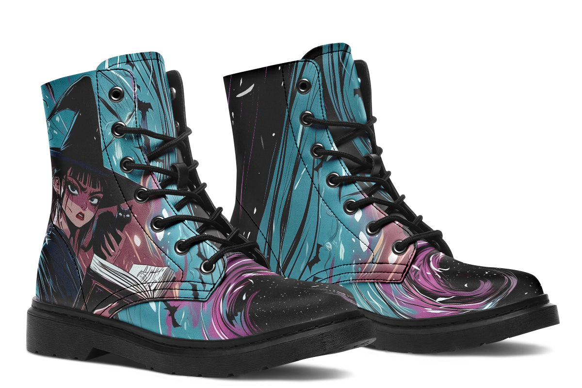 Portal Hop Boots - Vegan Leather Doc-Style Boots with Durable Stitched ...