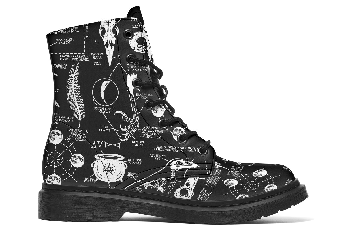 Raven Study Boots – Rogue + Wolf Vegan Leather Dark Academia Goth Boots