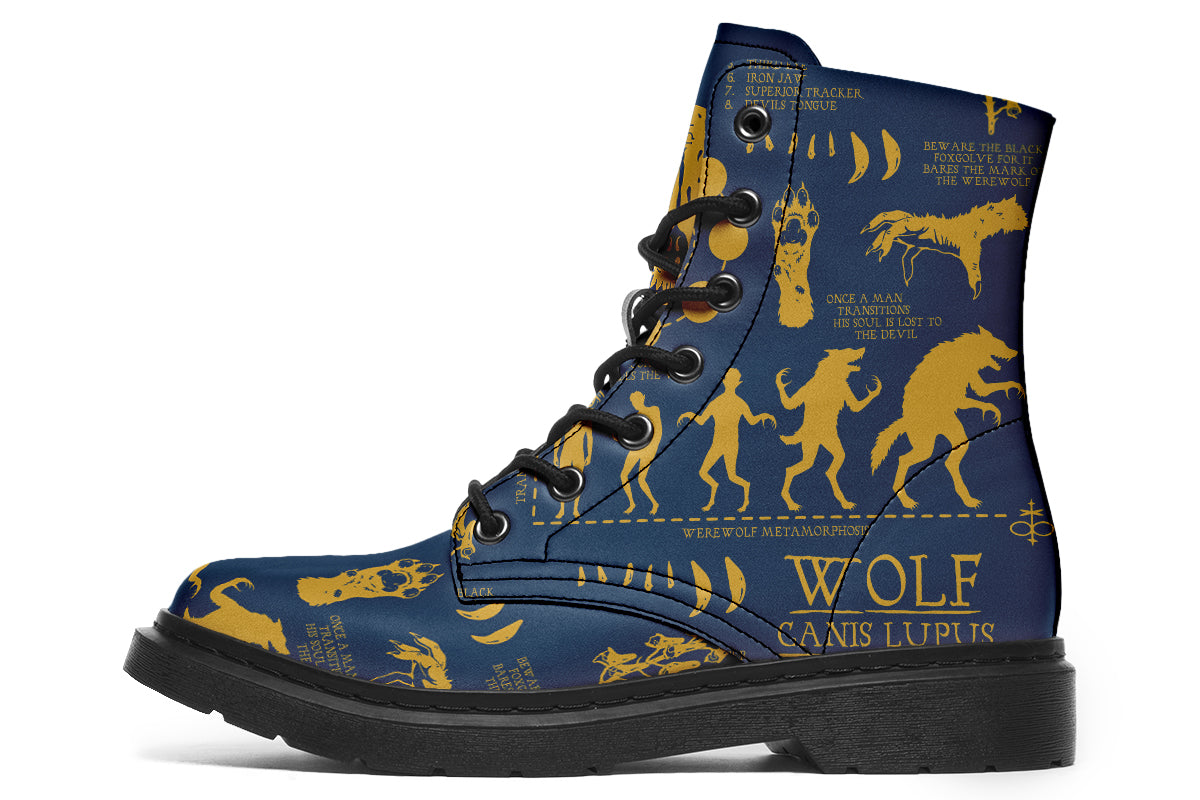 Royal Wolf Study Boots – Rogue + Wolf Blue Vegan-Leather Gothic Occult ...