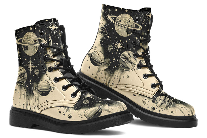 Starwalker Boots - Vegan Leather Doc-Style Boots with Durable Stitched ...