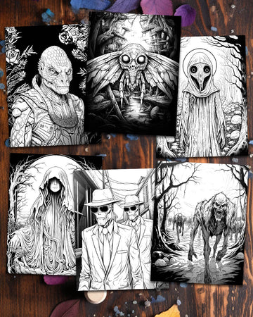 Cryptid Chronicles: An Enigmatic Coloring Book for Modern Conspiracy T – Rogue + Wolf