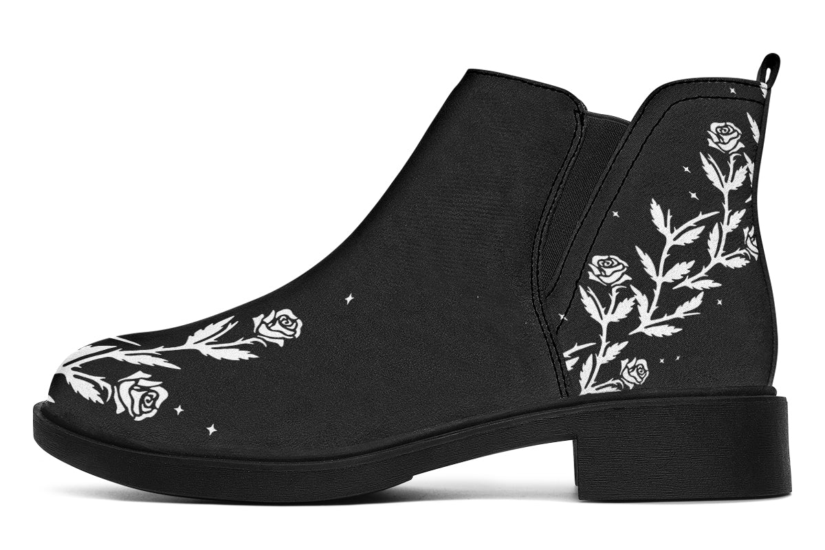 Black Widow Chelsea Boots – Rogue + Wolf Vegan Micro-Suede Witchy Boots