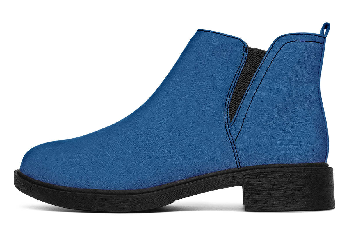 Cobalt Blue Chelsea Boots - Comfy Slip-On - Soft & Water-Resistant Mic ...