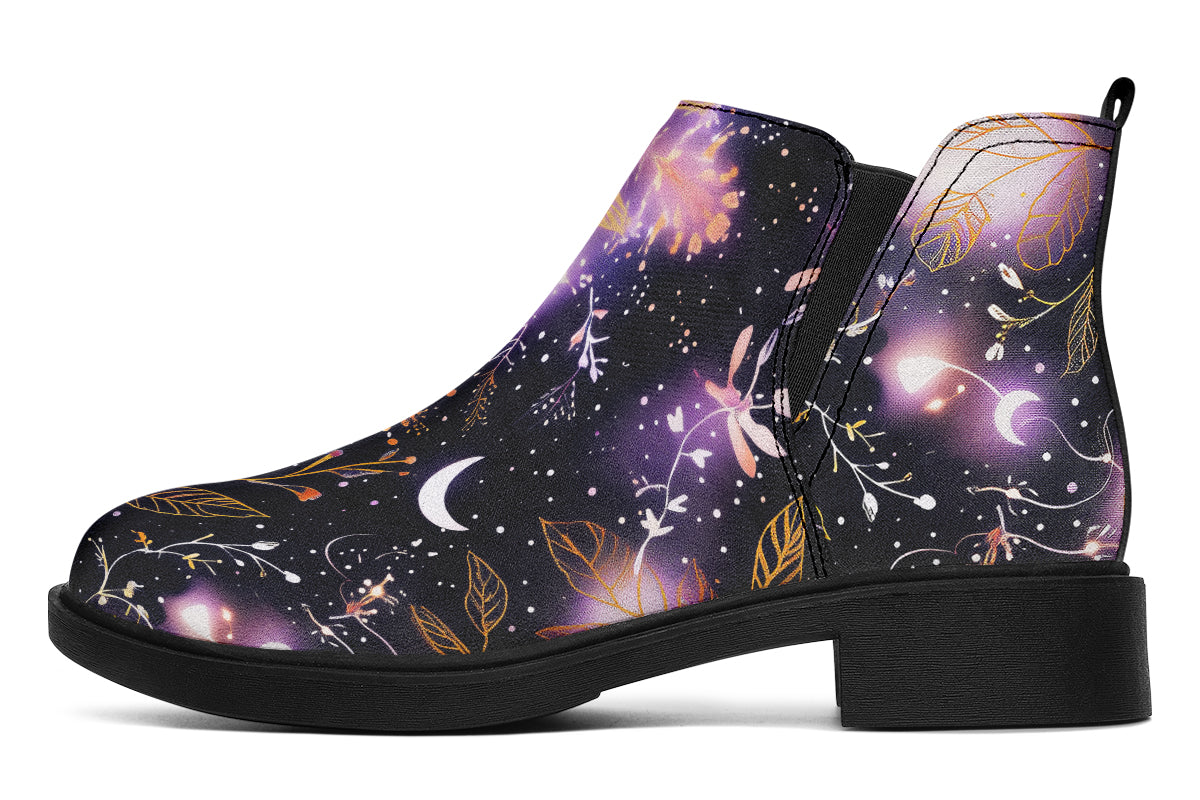 Cosmic Petals Chelsea Boots - Comfy Slip-On - Soft & Water-Resistant M ...