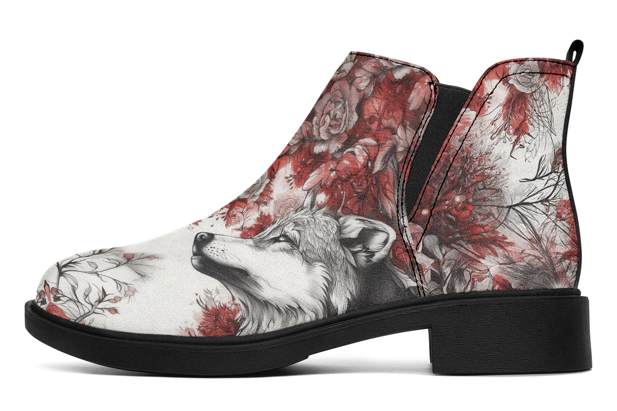 Crimson Wolf Chelsea Boots – Rogue + Wolf Micro-Suede Witchy Gothic Boots
