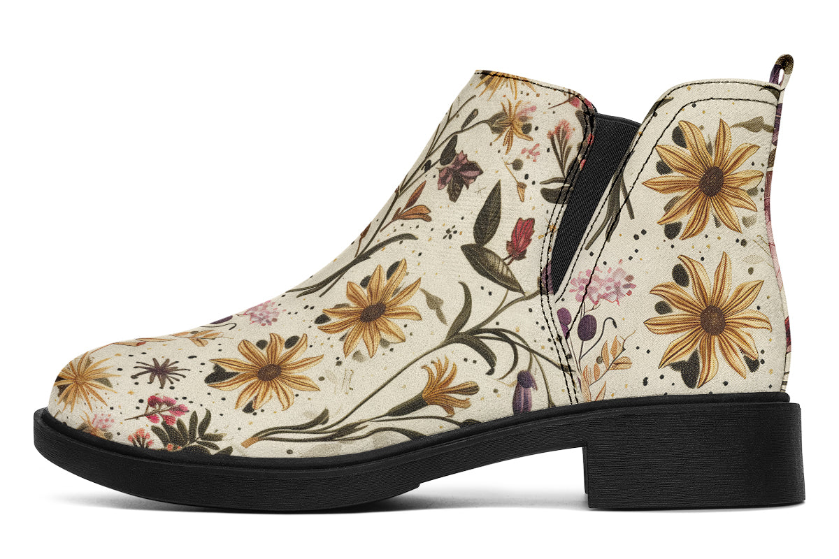 Enchanted Blossoms Chelsea Boots – Rogue + Wolf Vegan Suede Witchy Boots