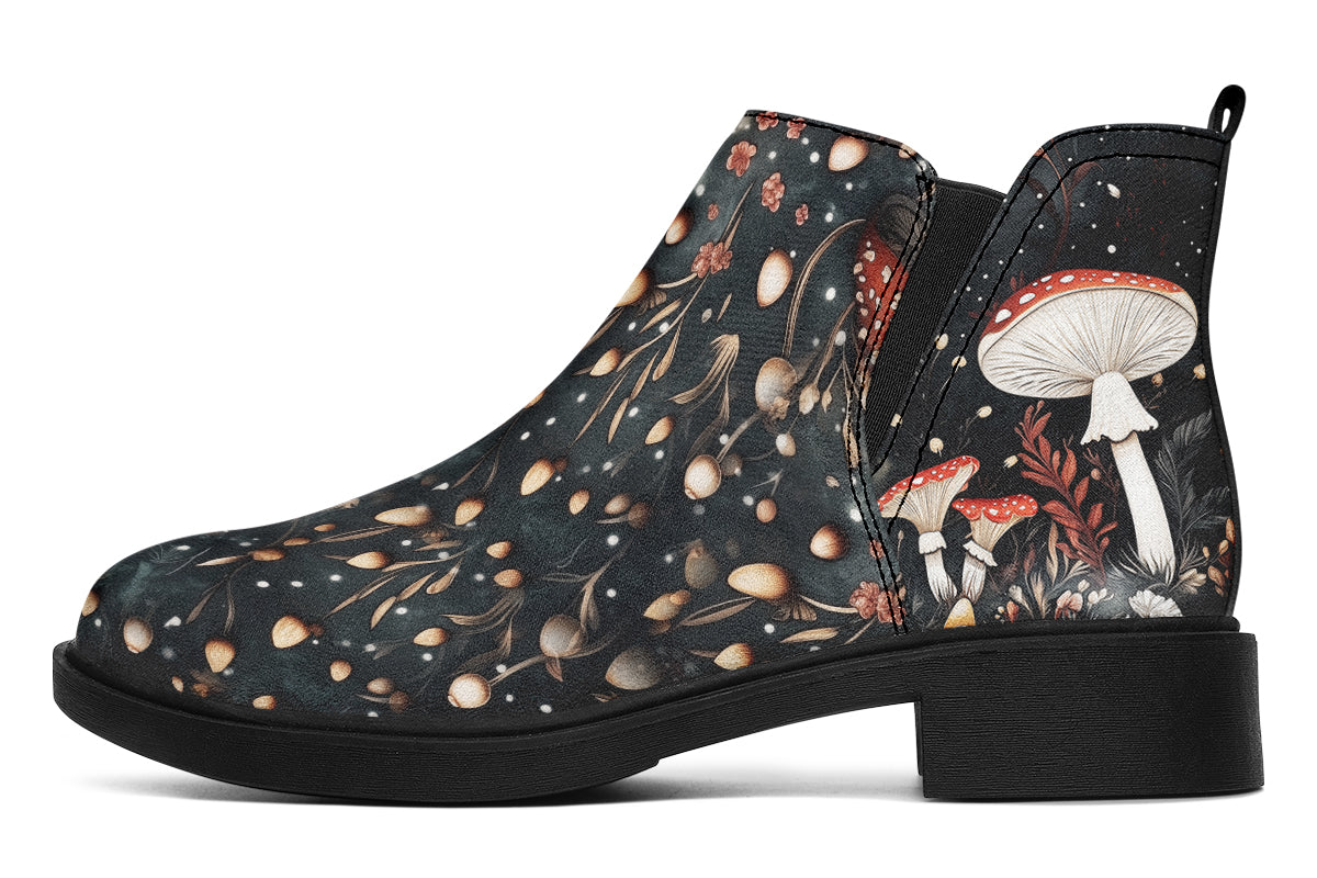 Faery Fungi Chelsea Boots – Rogue + Wolf Vegan Micro-Suede Witchy Boots