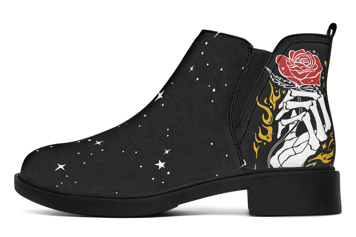 Forever Rose Chelsea Boots – Rogue + Wolf Vegan Suede Witchy Gothic Boots