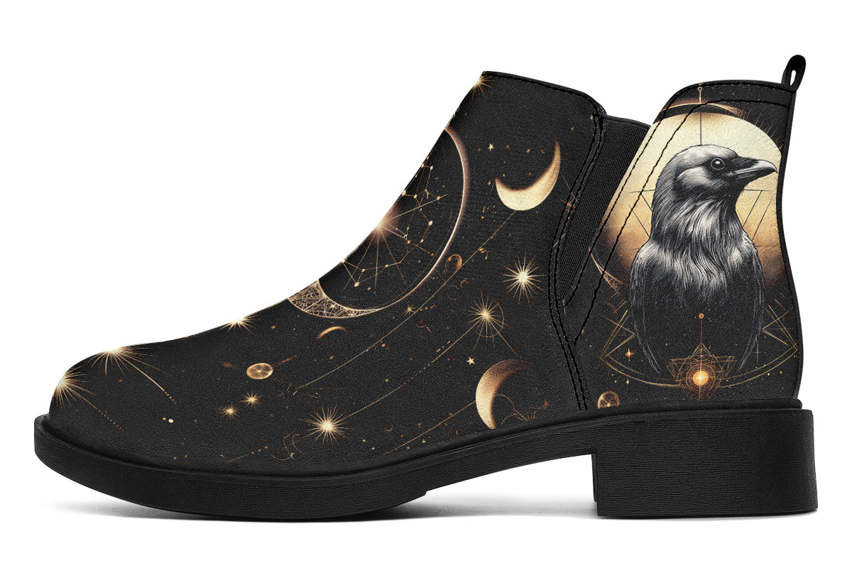 Omen Raven Chelsea Boots – Rogue + Wolf Vegan Suede Witchy Goth Boots