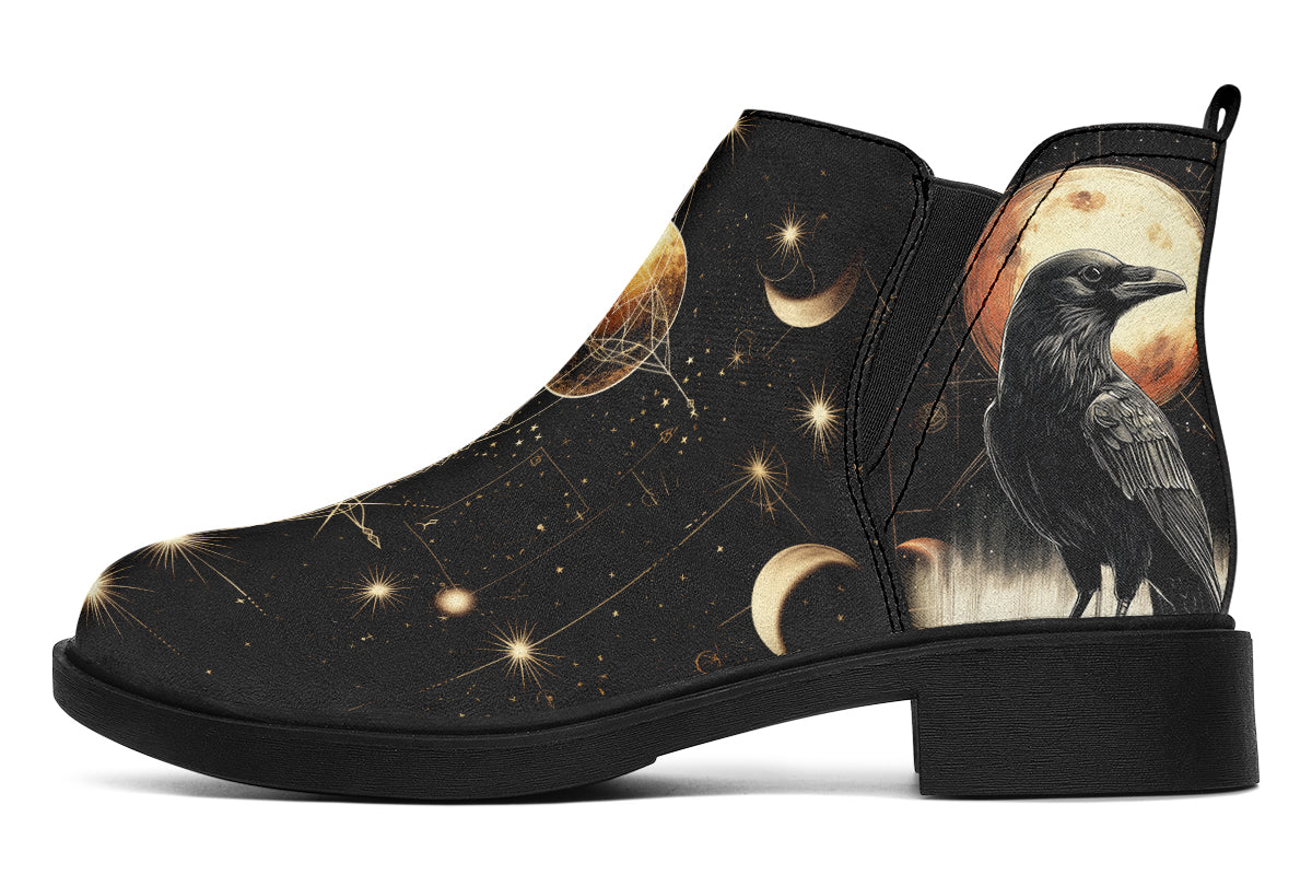 Oracle Raven Chelsea Boots – Rogue + Wolf Vegan Microsuede Gothic Boots