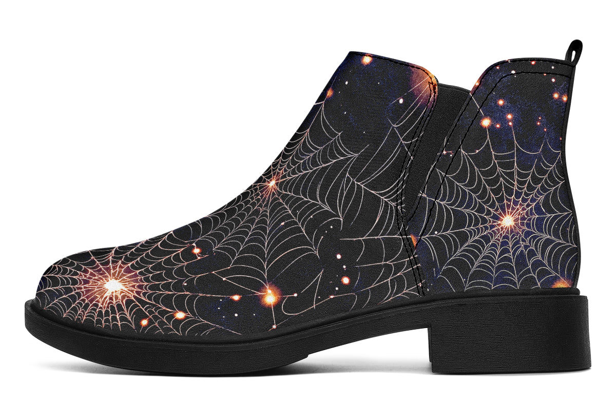 Spiderweb Chelsea Boots – Rogue + Wolf Vegan Suede Witchy Gothic Boots