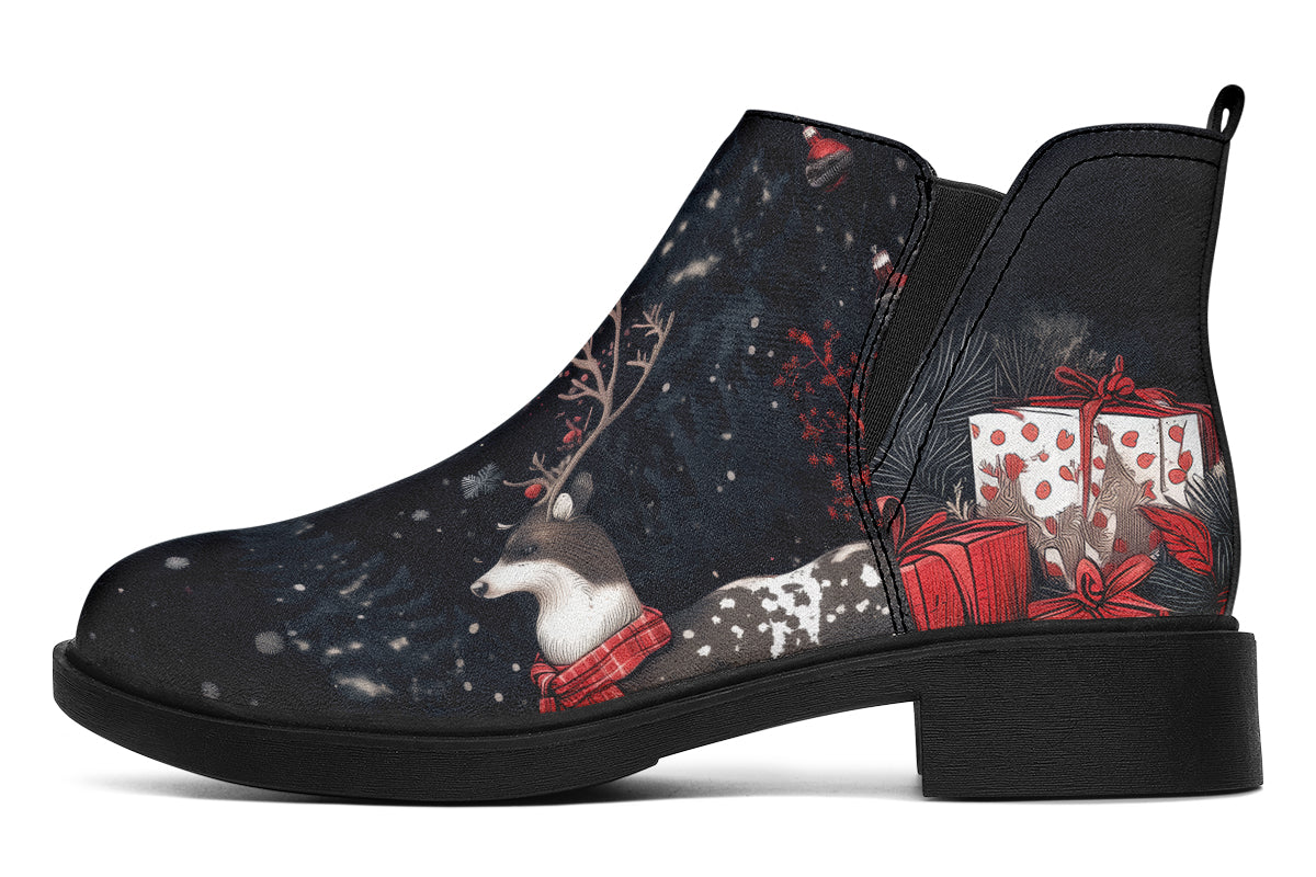 Yule Antlers Chelsea Boots – Rogue + Wolf Vegan Suede Gothic Forest Boots