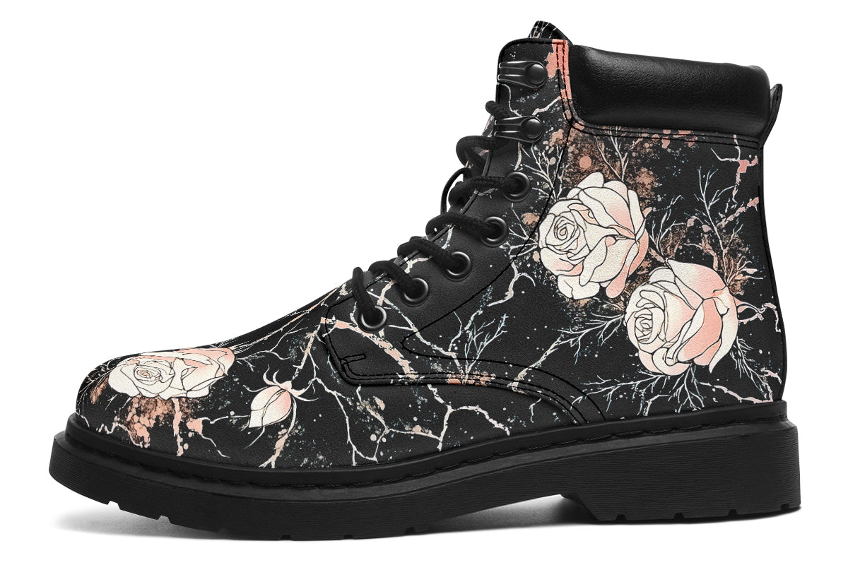Blush Kintsugi Rose Classic Boots – Rogue + Wolf Micro Suede Witchy Boots