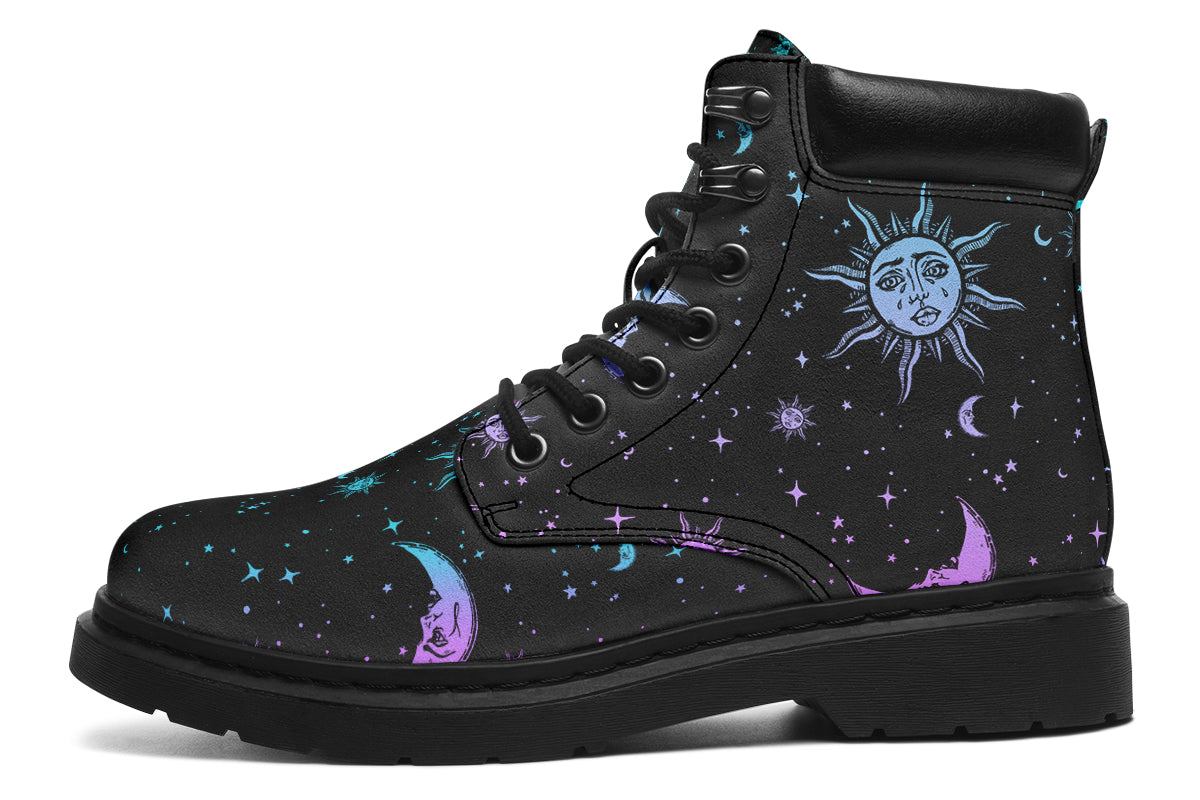 Celestial Pastel Classic Boots – Rogue + Wolf Vegan Micro-Suede Witchy ...