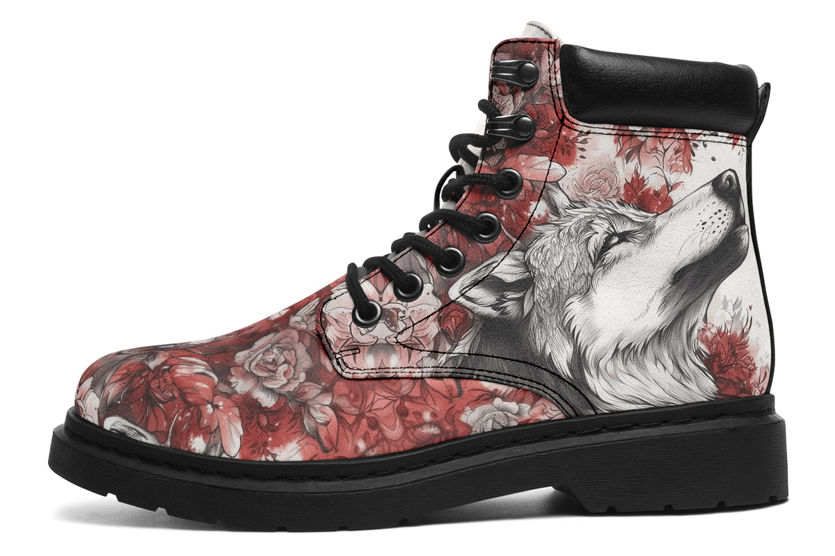 Crimson Wolf Classic Boots – Rogue + Wolf Vegan Micro-Suede Gothic Boots