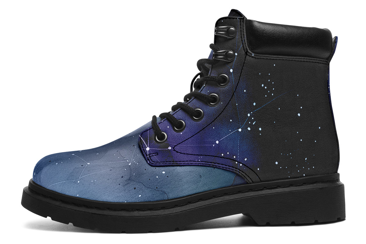 Deep Blue Classic Boots – Rogue + Wolf Vegan Suede Witchy Celestial Boots
