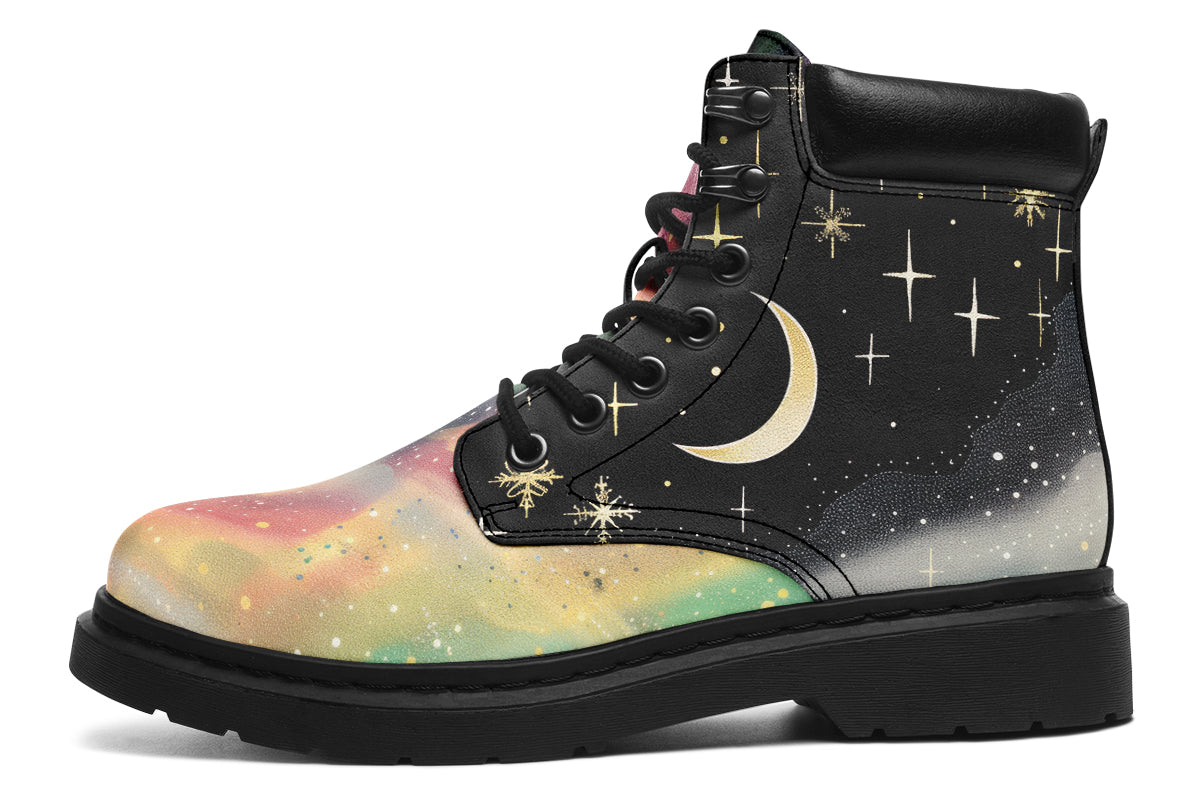 Starlit Wanderer Classic Boots – Rogue + Wolf Vegan Suede Celestial Boots