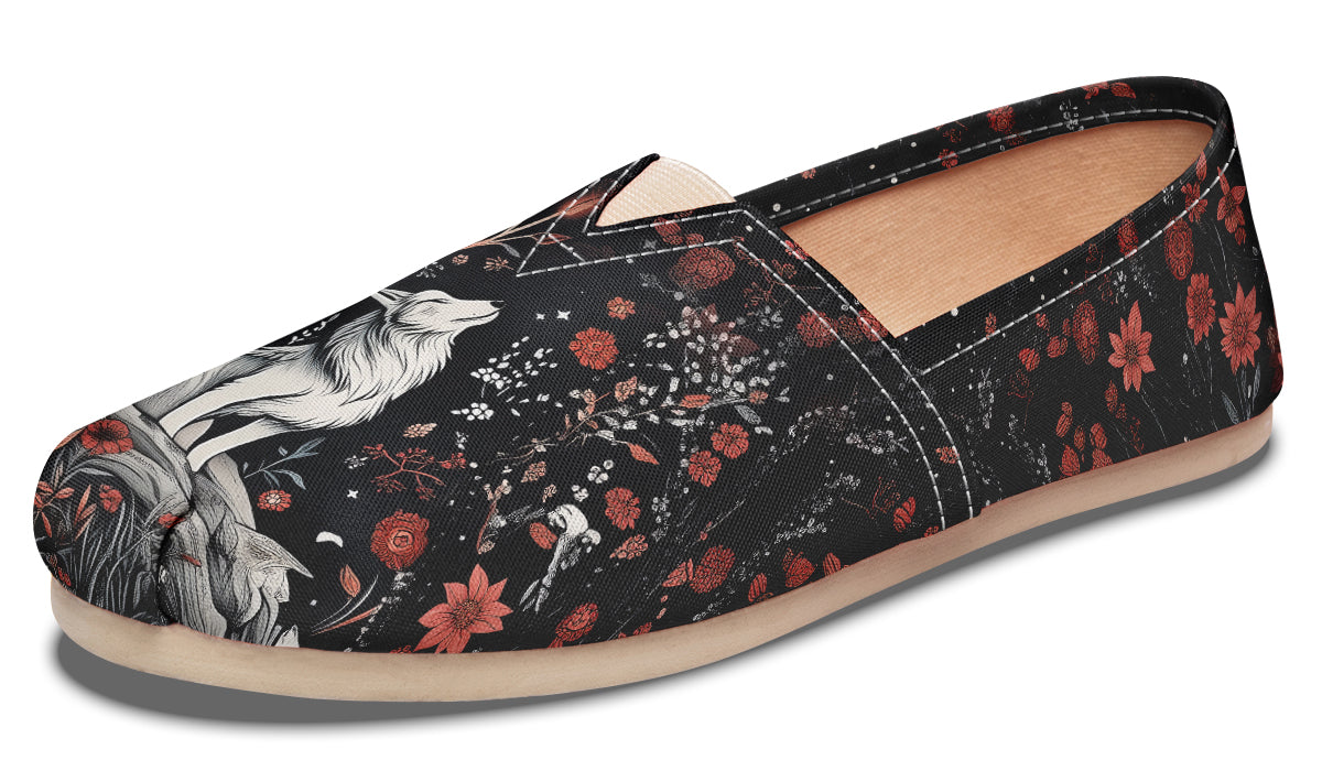 Lone Wolf Espadrilles – Rogue + Wolf Canvas Gothic Folklore Espadrilles