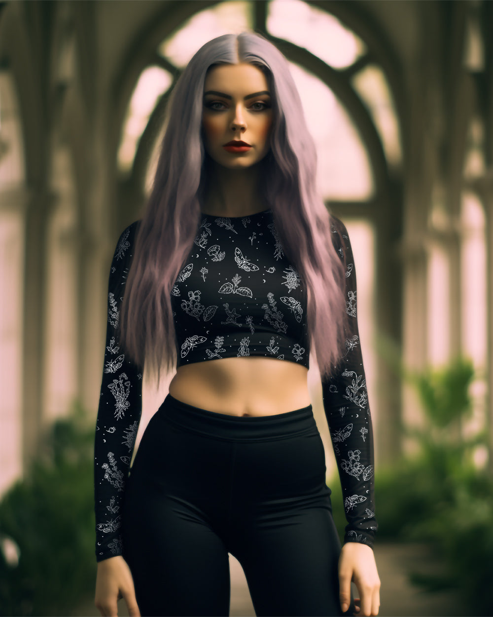 Nightshade Crop Top - Cute Black Witchy Style Gothic Grunge Aesthetic ...