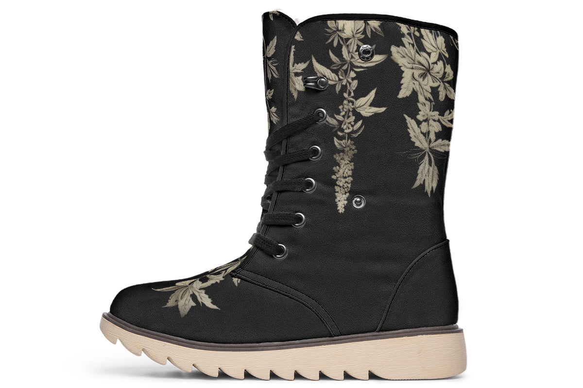 Black Night Ivy Fold Over Winter Boots – Rogue + Wolf Vegan Suede ...