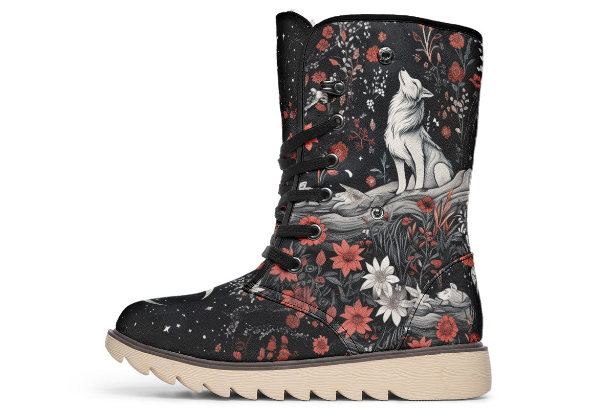 Lone Wolf Fold Over Winter Boots – Rogue + Wolf Vegan Suede Witchy Boots