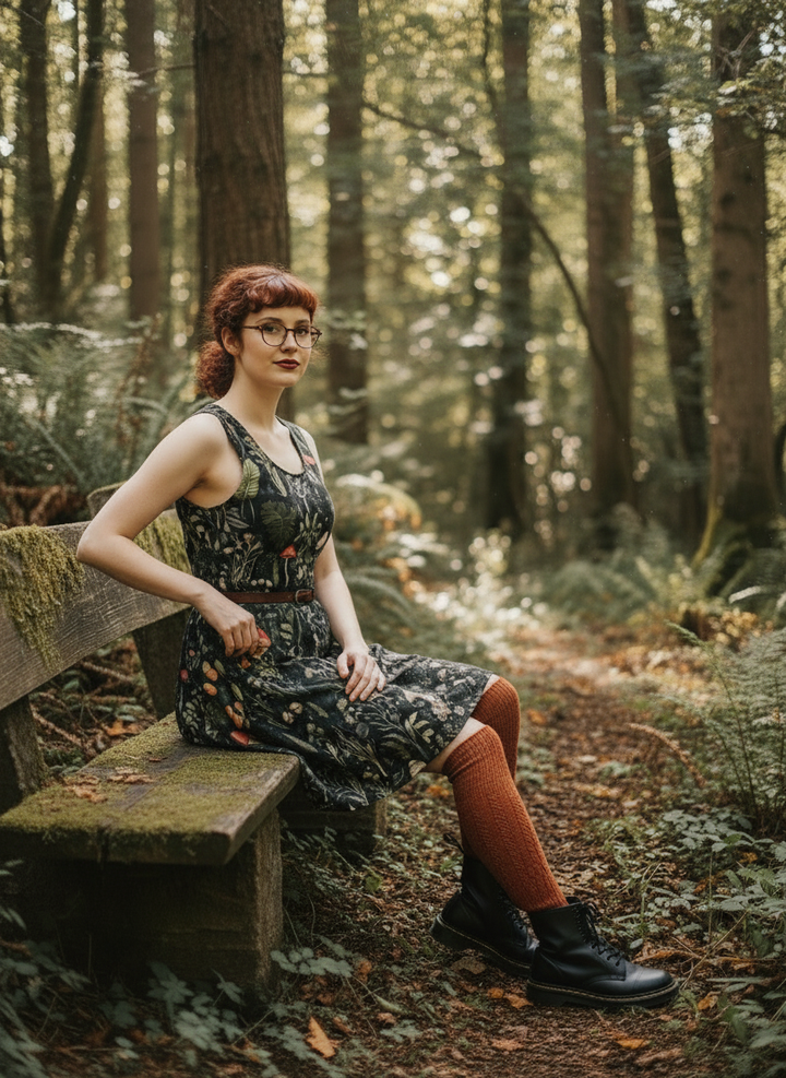 Foraging Skater Dress – Rogue + Wolf Polyester Witchy Goth Skater Dress
