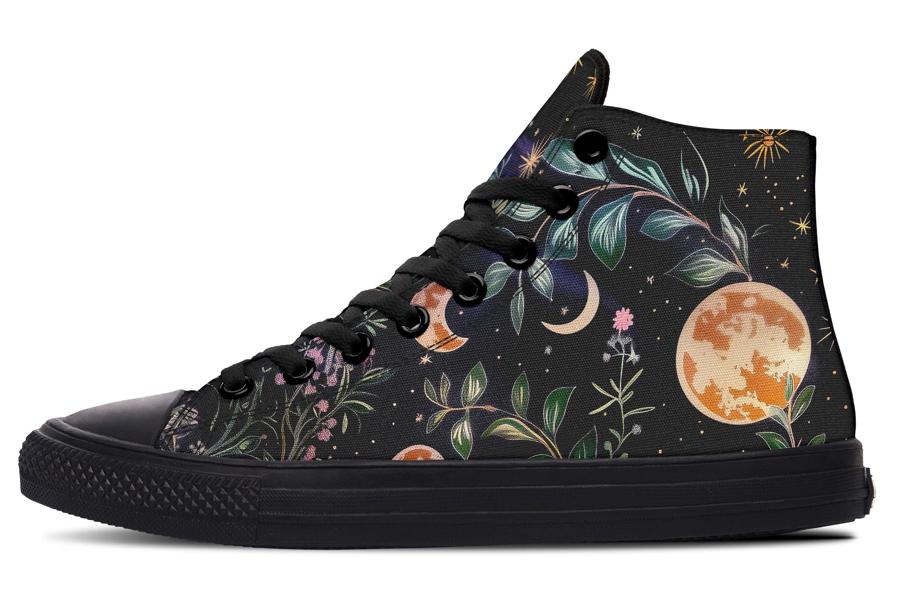 Night Blossom High Tops – Rogue + Wolf Vegan Canvas Celestial Sneakers