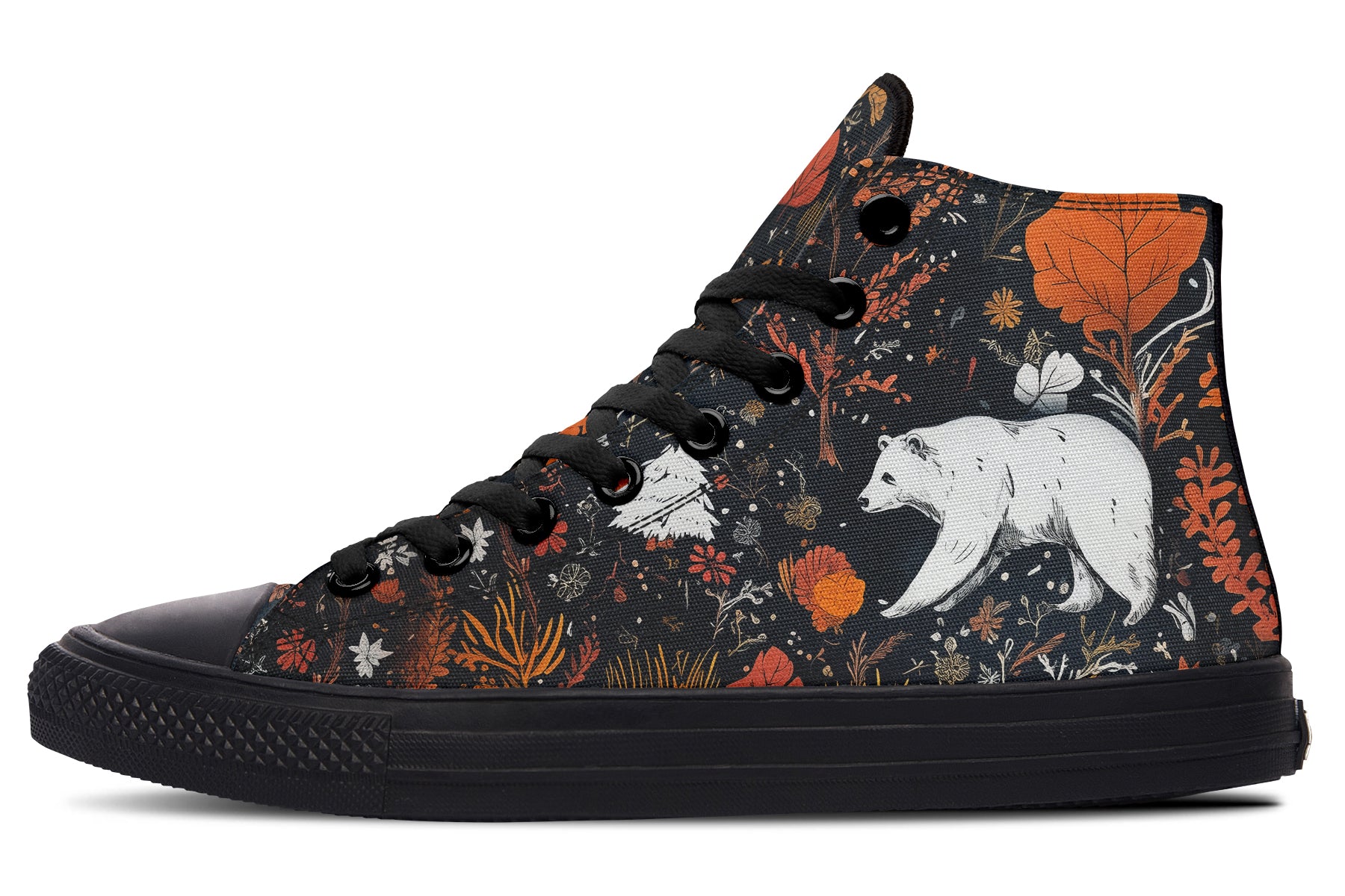 Spirit Guardian High Tops – Rogue + Wolf White Canvas Gothic Sneakers