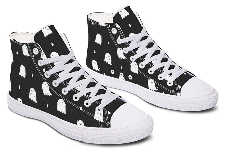 Ghost Party High Tops – Rogue + Wolf Vegan Canvas Pastel Goth Sneakers