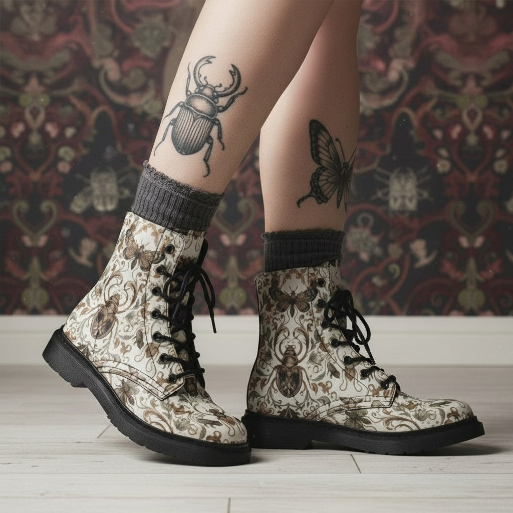 Leafbound Boots – Rogue + Wolf Vegan PU Leather Witchy Gothic Boots