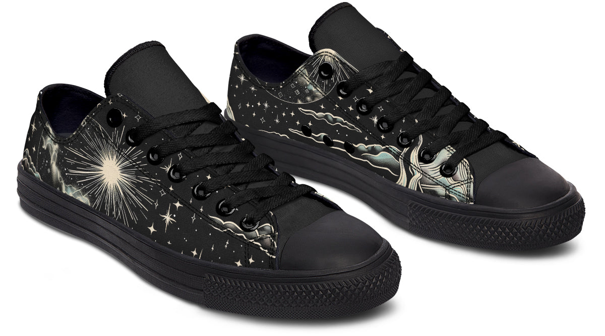 Dawn Star Low Tops – Rogue + Wolf Canvas Celestial Witchy Sneakers