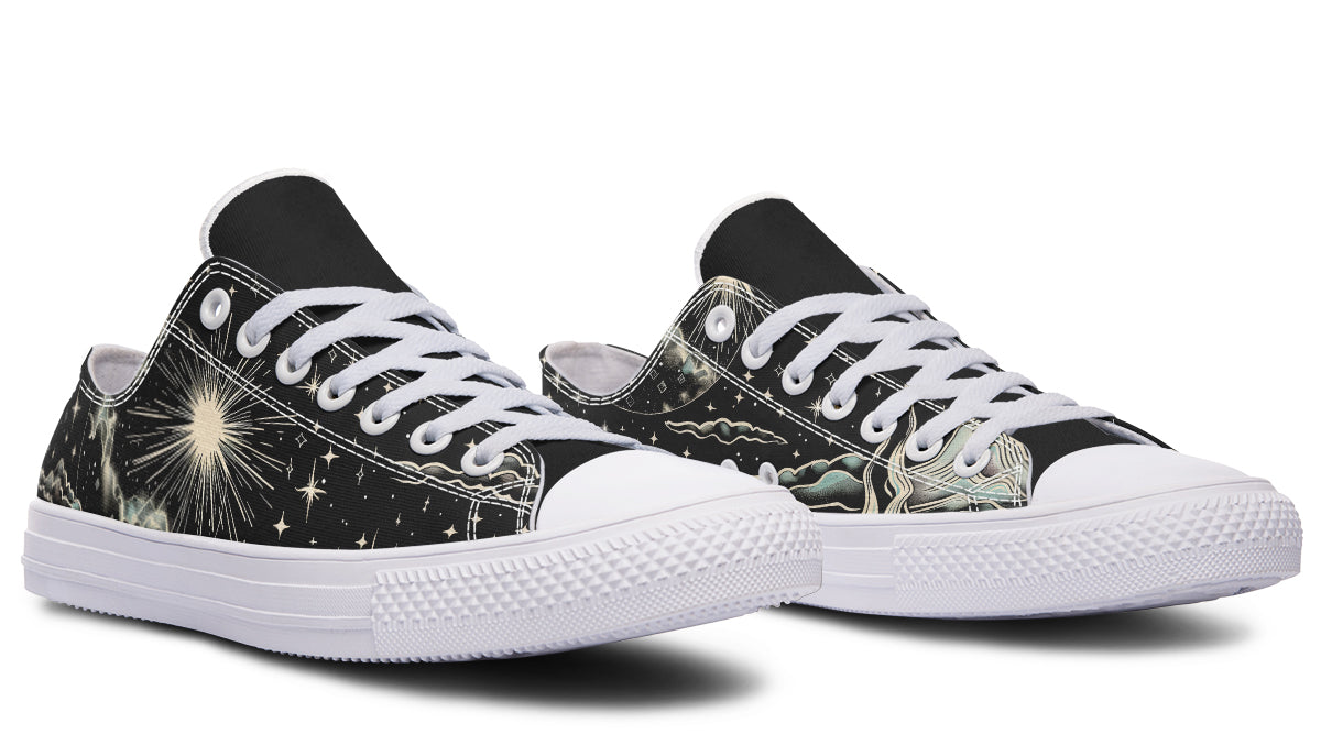 Dawn Star Low Tops – Rogue + Wolf Canvas Celestial Witchy Sneakers