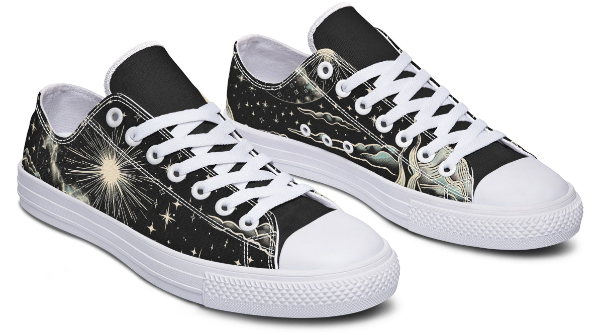 Dawn Star Low Tops – Rogue + Wolf Canvas Celestial Witchy Sneakers
