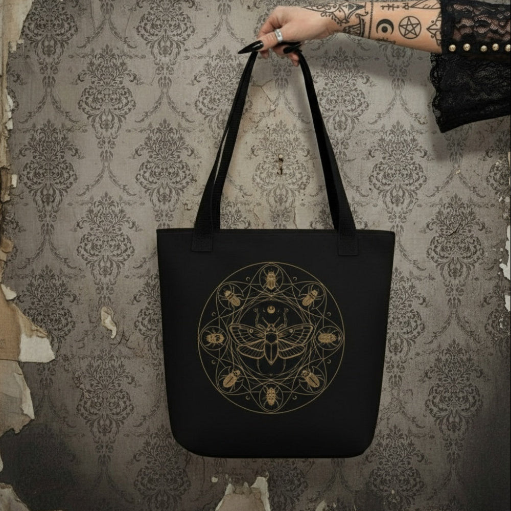 Moth Sigil Tote Bag – Rogue + Wolf Polyester Witchy Dark Academia Tote Bag