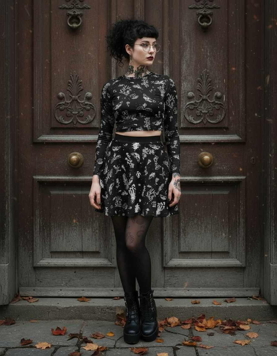 Nightshade Long Sleeve Crop Top – Rogue + Wolf Recycled-Poly Witchy Top