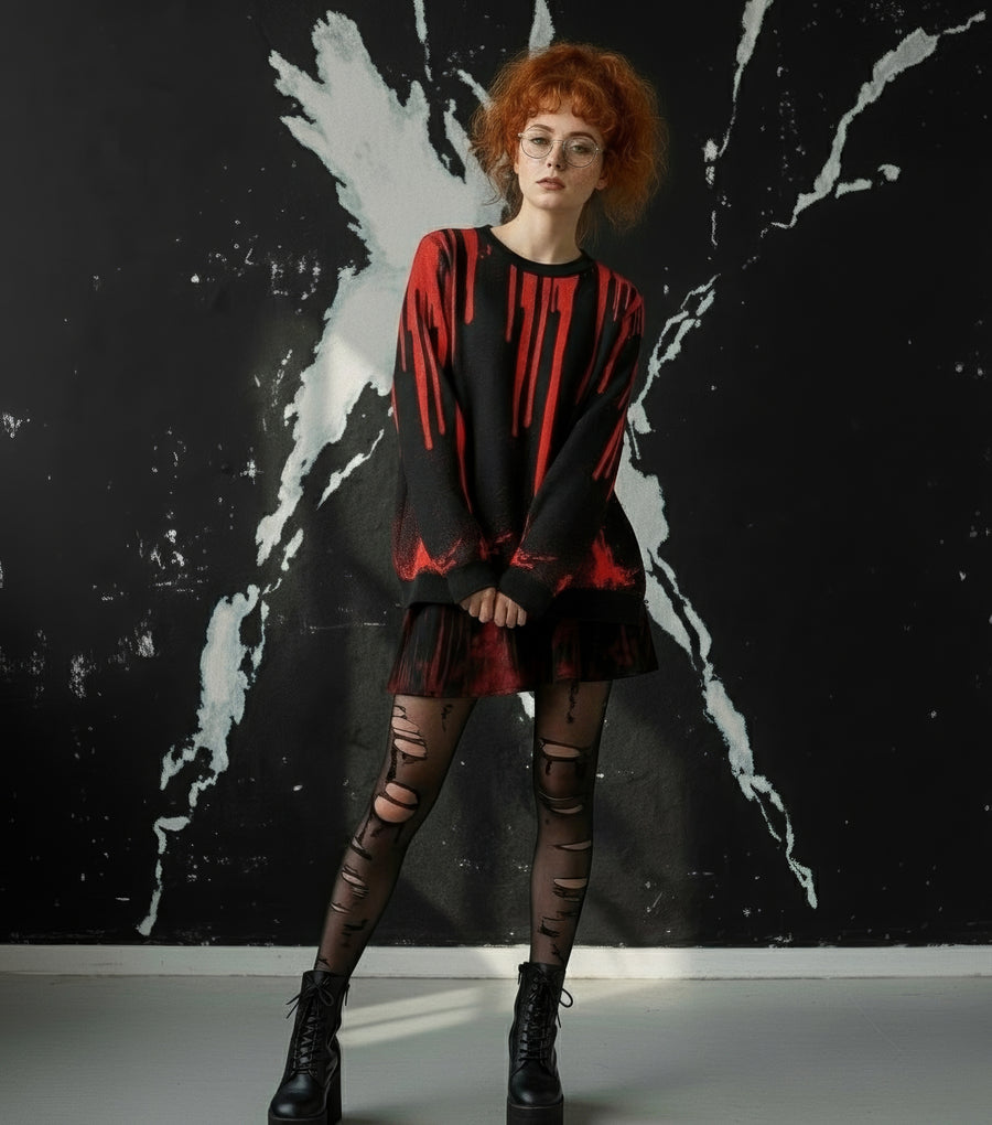 Oops My Bad Skater Skirt – Rogue + Wolf Printed Gothic Skirt